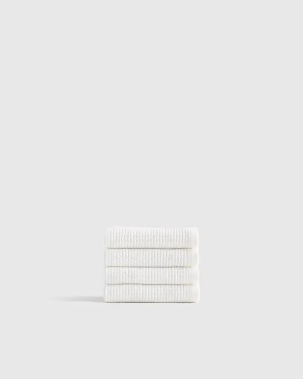 Quince Turkish Waffle Terry Washcloth - White
