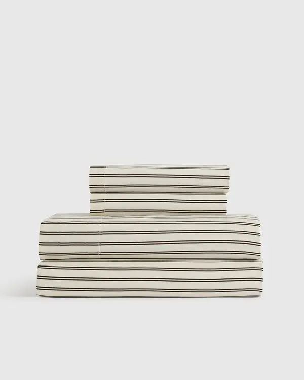 Quince Bamboo Sheet Set - Double Stripe Espresso