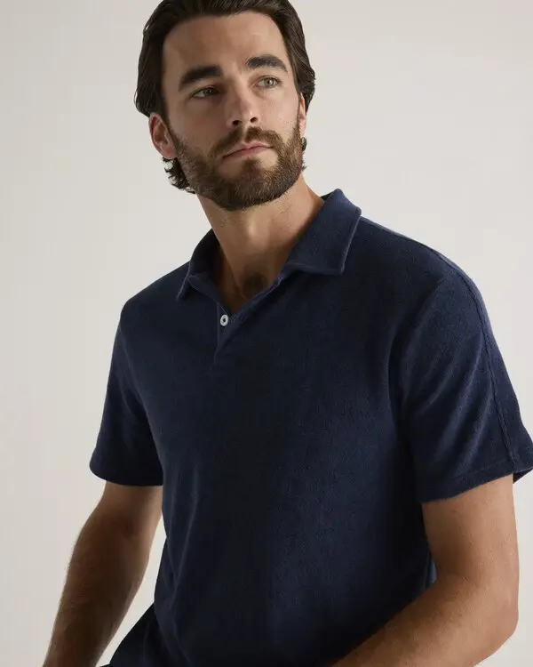 Quince Terry Towel Polo - Deep Navy