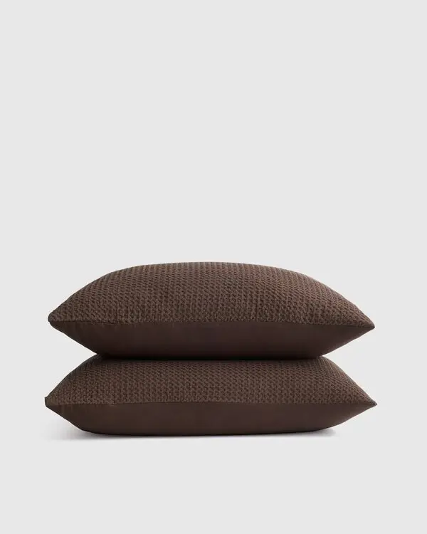Quince Luxe Waffle Shams - Espresso