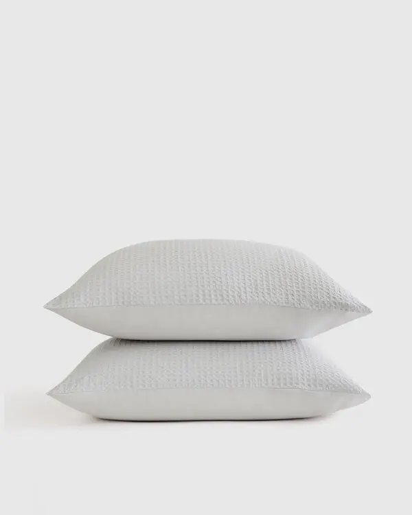Quince Luxe Waffle Shams - Light Grey