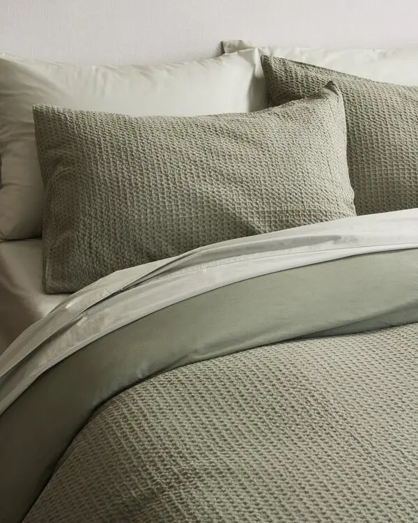 Quince Luxe Waffle Shams - Olive