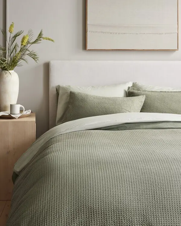 Quince Luxe Waffle Shams - Olive