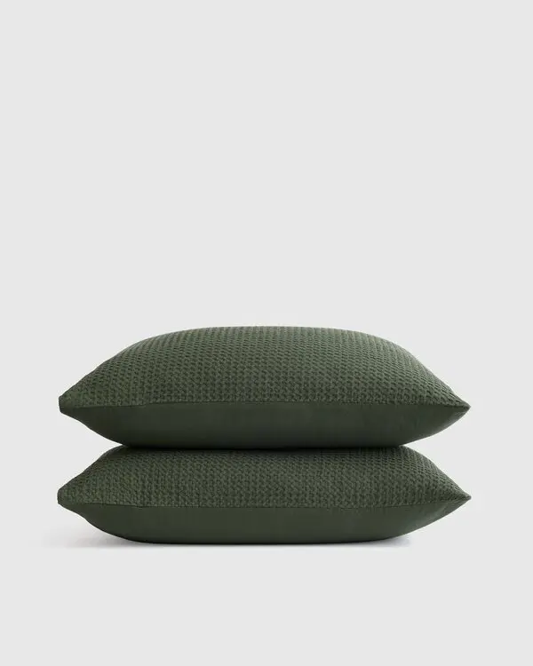 Quince Luxe Waffle Shams - Pine