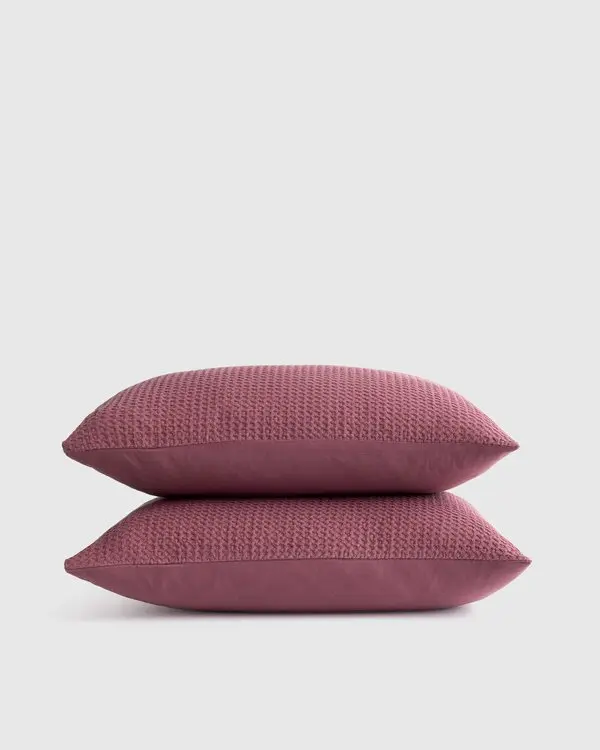Quince Luxe Waffle Shams - Plum
