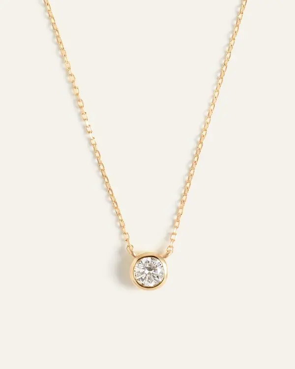 Quince 14k Gold Diamond Bezel Necklace - Yellow Gold