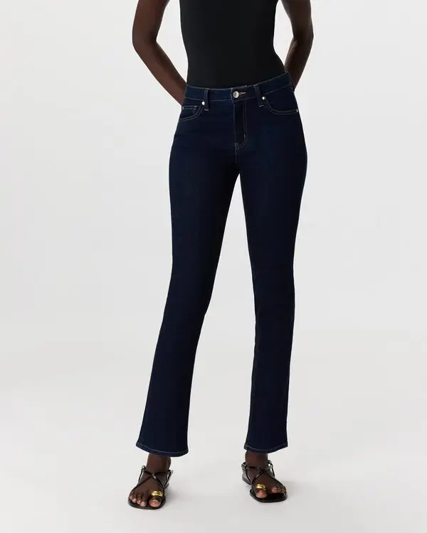 Quince Luna Stretch Slim Straight Jeans - Deep Rinse