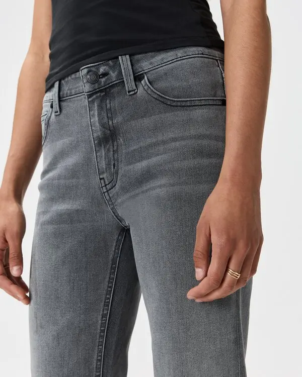 Quince Luna Stretch Slim Straight Jeans - Greyed Out