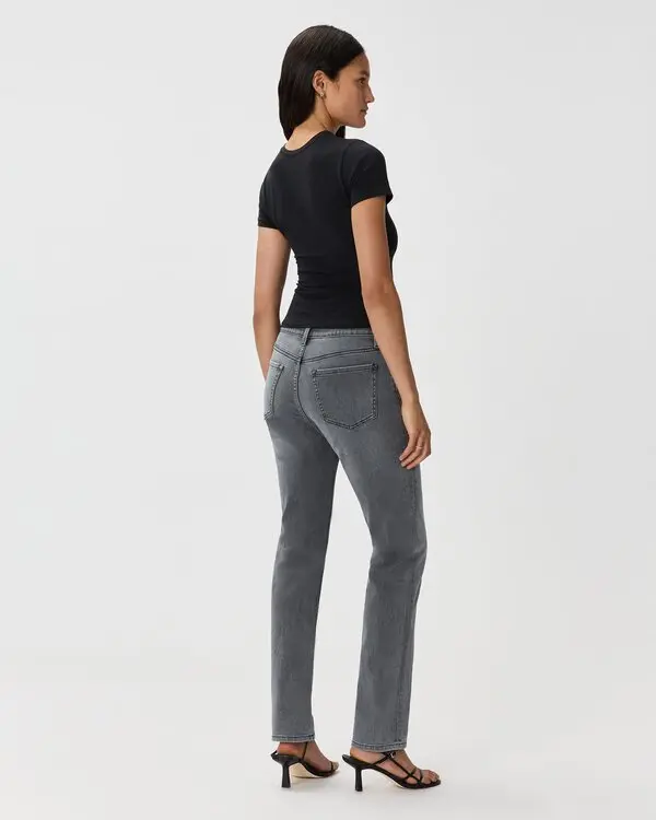 Quince Luna Stretch Slim Straight Jeans - Greyed Out