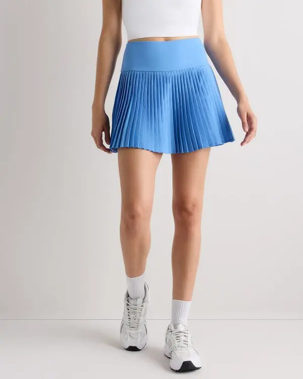 Quince Court Sport Pleated Tennis Skirt With Built-in Shorts - Azul Blue