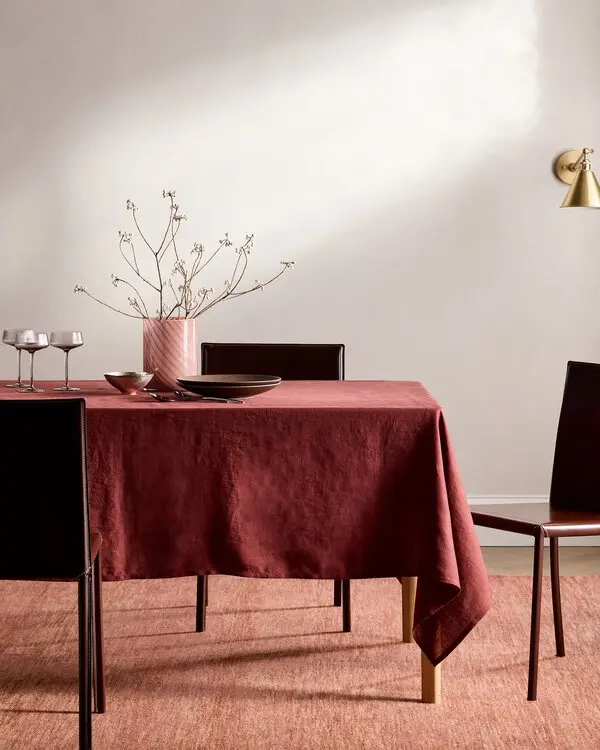 Quince European Linen Tablecloth - Burgundy