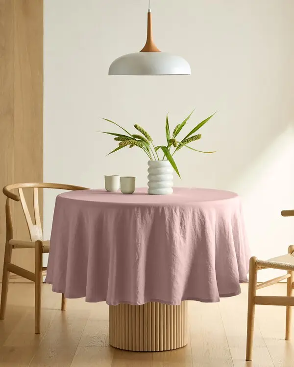 Quince European Linen Tablecloth - Dusty Mauve