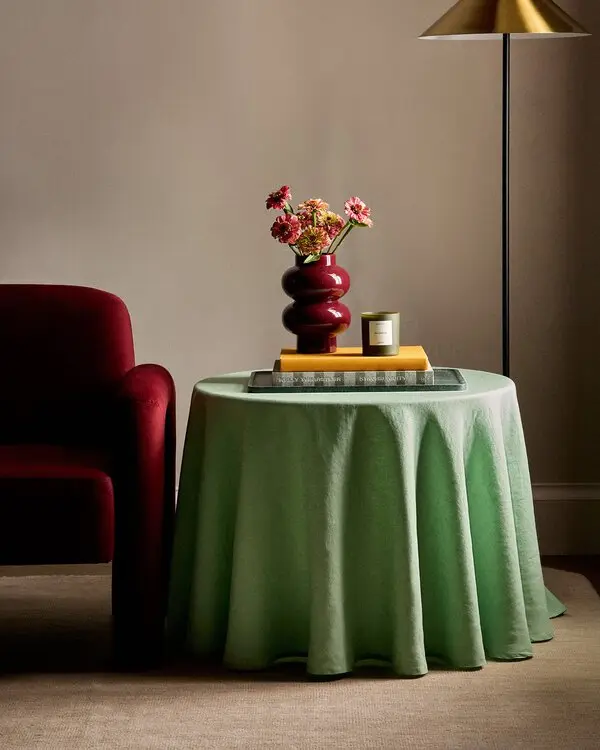 Quince European Linen Tablecloth - Jade