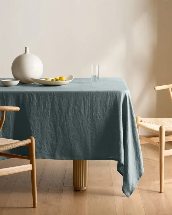 Quince European Linen Tablecloth - Ocean