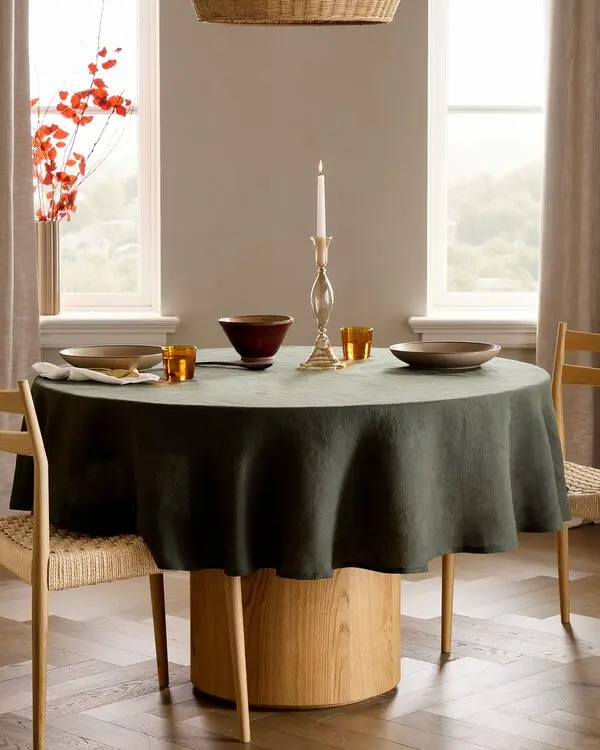 Quince European Linen Tablecloth - Pine