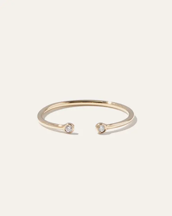 Quince Diamond Bezel Open Ring - Yellow Gold