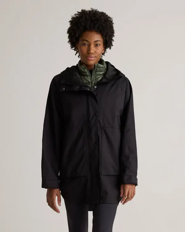 Quince Oversized Rain Jacket - True Black