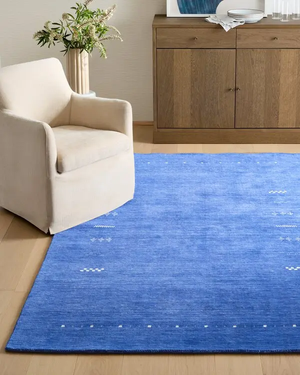 Quince Indie Hand-loomed Wool Rug - Blue