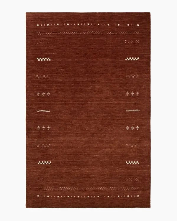 Quince Indie Hand-loomed Wool Rug - Rust