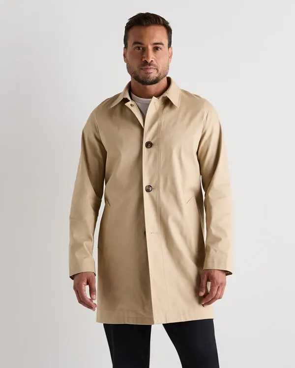 Quince Comfort Stretch Trench Coat - Light Khaki