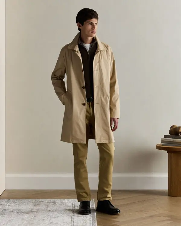 Quince Comfort Stretch Trench Coat - Light Khaki