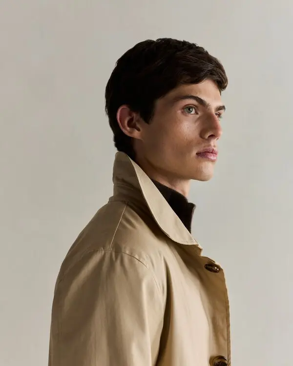 Quince Comfort Stretch Trench Coat - Light Khaki