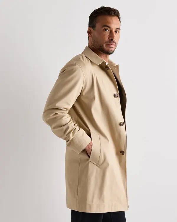 Quince Comfort Stretch Trench Coat - Light Khaki