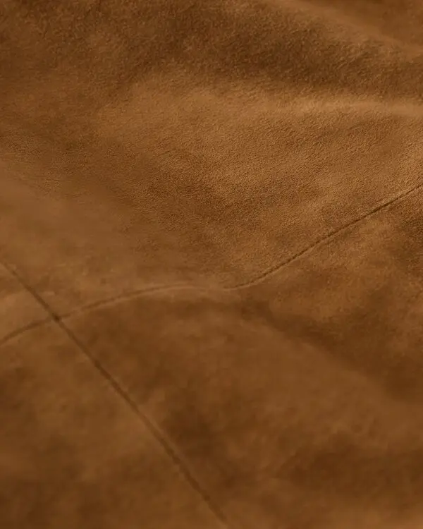 Quince 100% Suede Overshirt - Cognac Brown