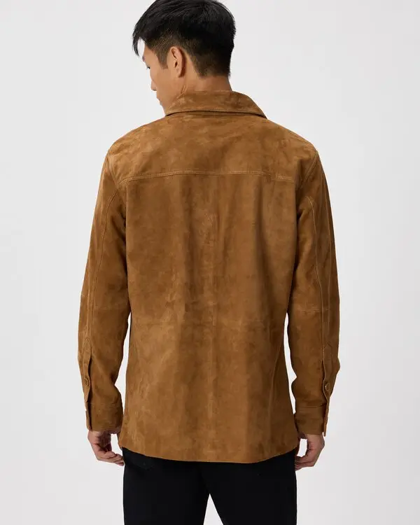 Quince 100% Suede Overshirt - Cognac Brown