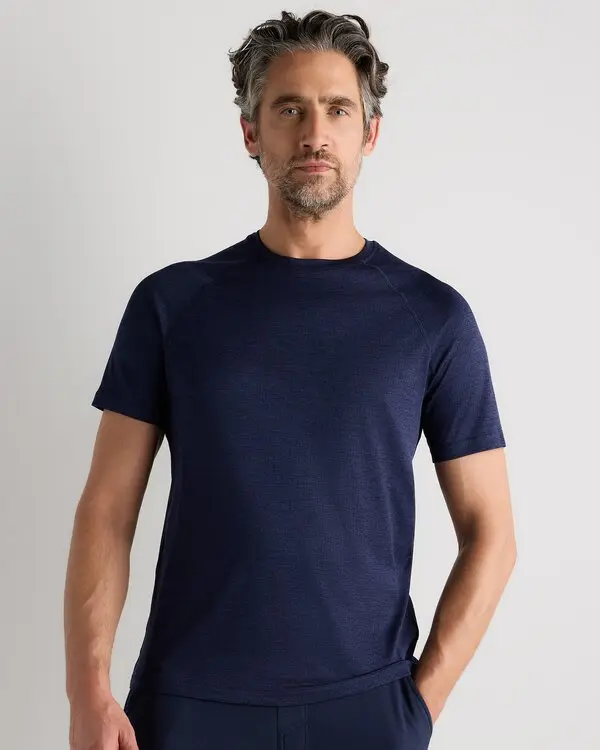 Quince Performance Mesh T-shirt - Heather Navy