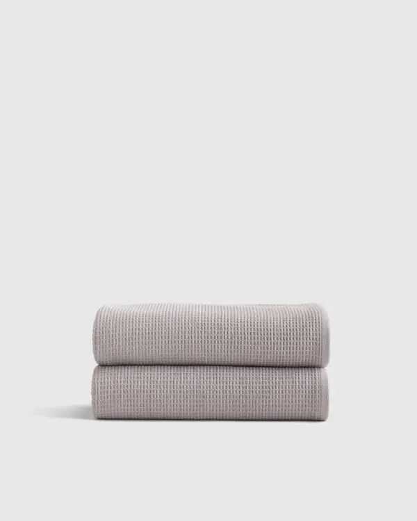 Quince Turkish Waffle Terry Bath Towel - Grey