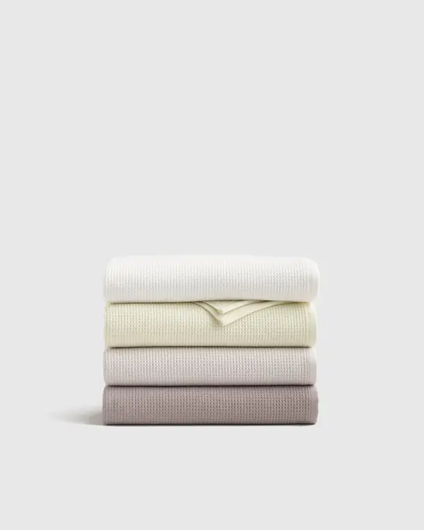 Quince Turkish Waffle Terry Bath Towel - Grey