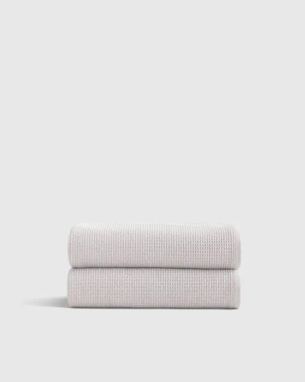 Quince Turkish Waffle Terry Bath Towel - Silver
