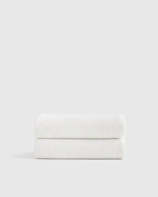 Quince Turkish Waffle Terry Bath Towel - White