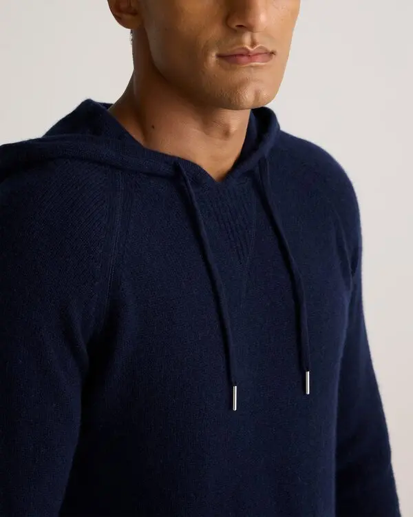 Quince Mongolian Cashmere Full-zip Hoodie Jacket - True Navy