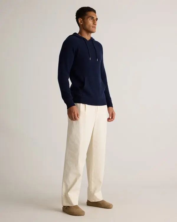 Quince Mongolian Cashmere Full-zip Hoodie Jacket - True Navy