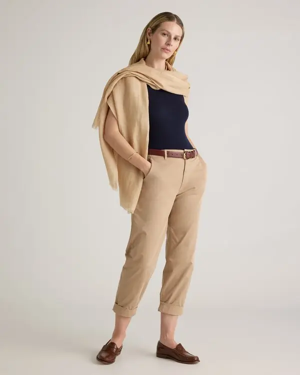 Quince 100% European Linen Scarf - Beige