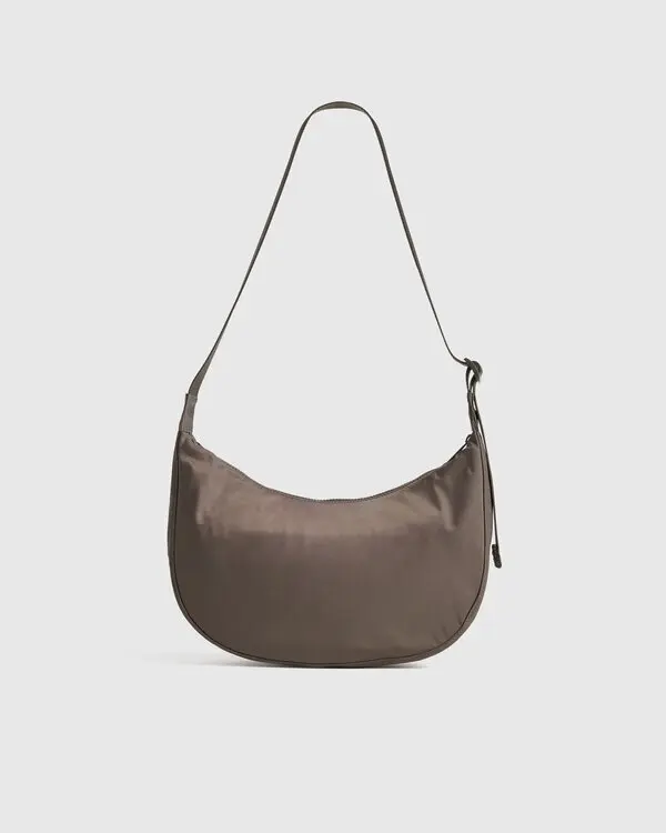 Quince Revive Nylon Crescent Shoulder Bag - Ash Grey