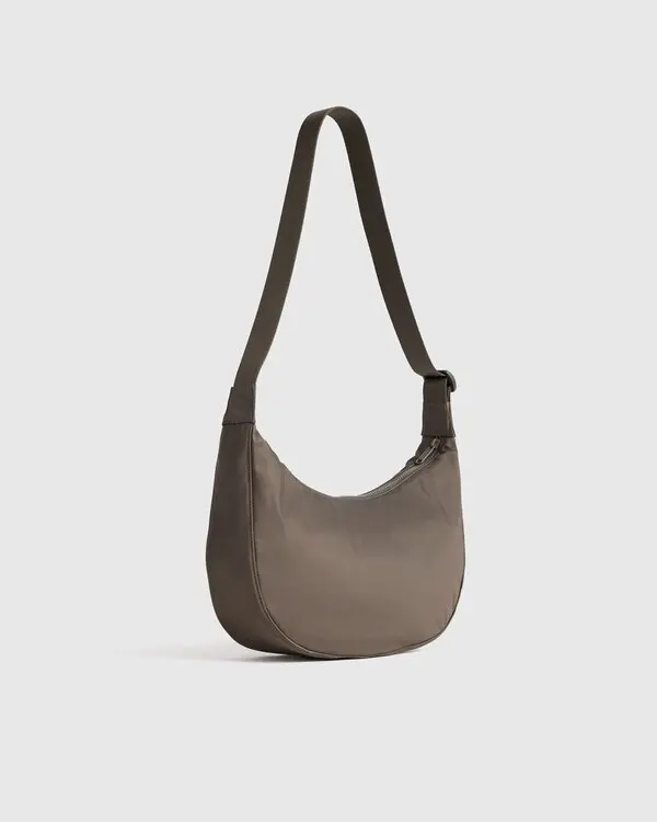 Quince Revive Nylon Crescent Shoulder Bag - Ash Grey