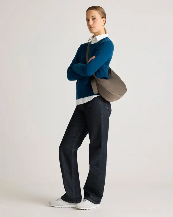 Quince Revive Nylon Crescent Shoulder Bag - Ash Grey
