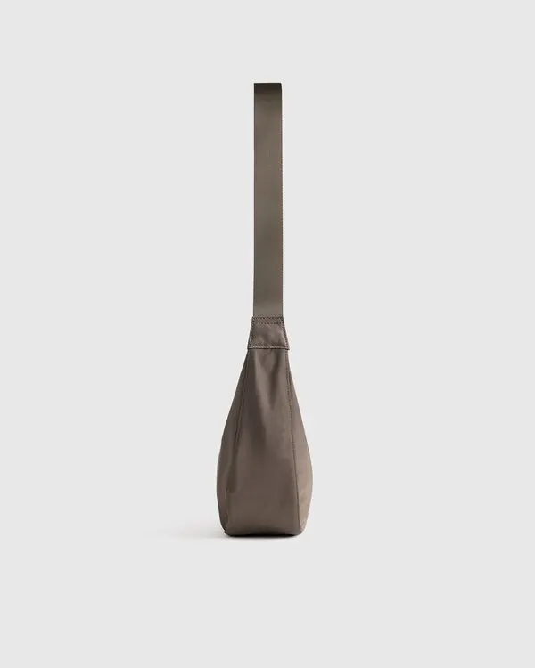 Quince Revive Nylon Crescent Shoulder Bag - Ash Grey