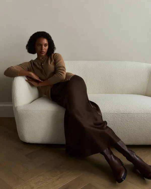 Quince Washable Silk Maxi Skirt - Hot Fudge