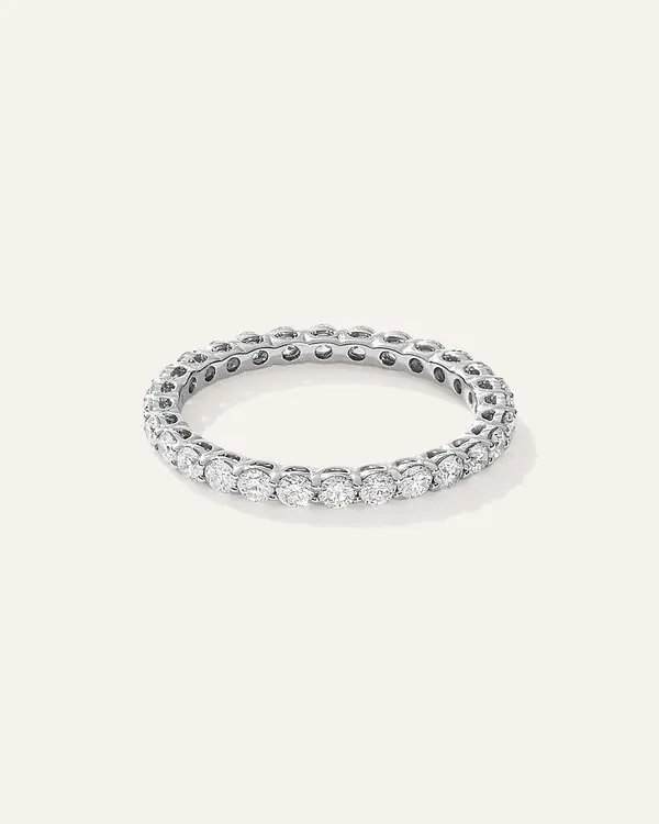 Quince Lab Grown Diamond Round Eternity Band Rings - Platinum