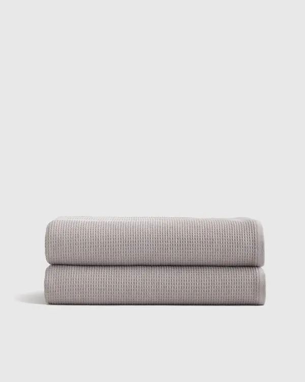 Quince Turkish Waffle Terry Bath Sheet - Grey