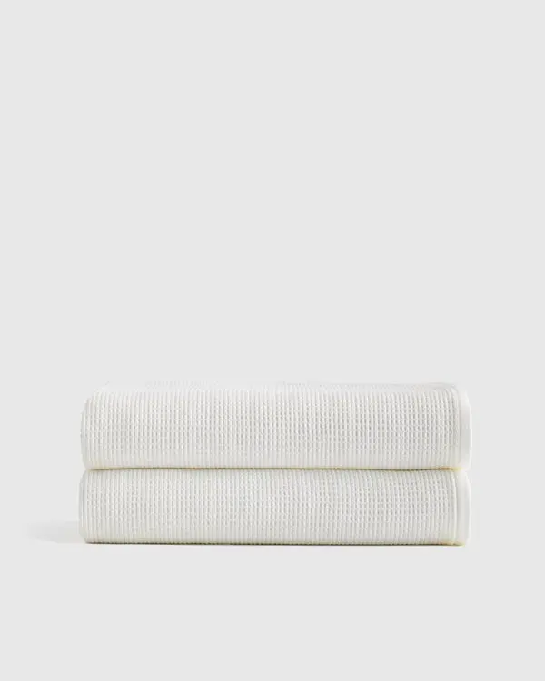 Quince Turkish Waffle Terry Bath Sheet - Ivory