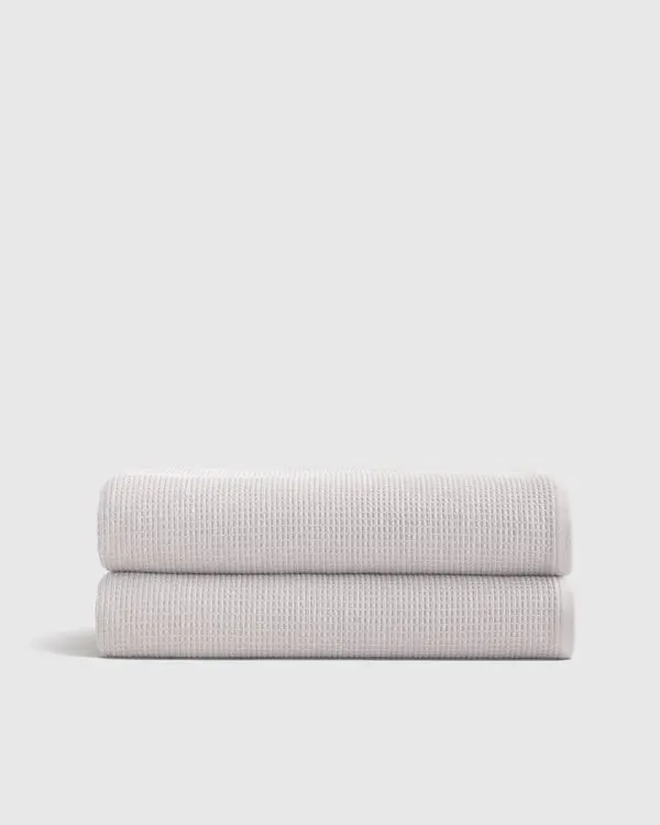 Quince Turkish Waffle Terry Bath Sheet - Silver