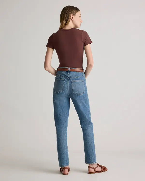Quince Stretch Cotton Jersey Fitted T-shirt - Cocoa