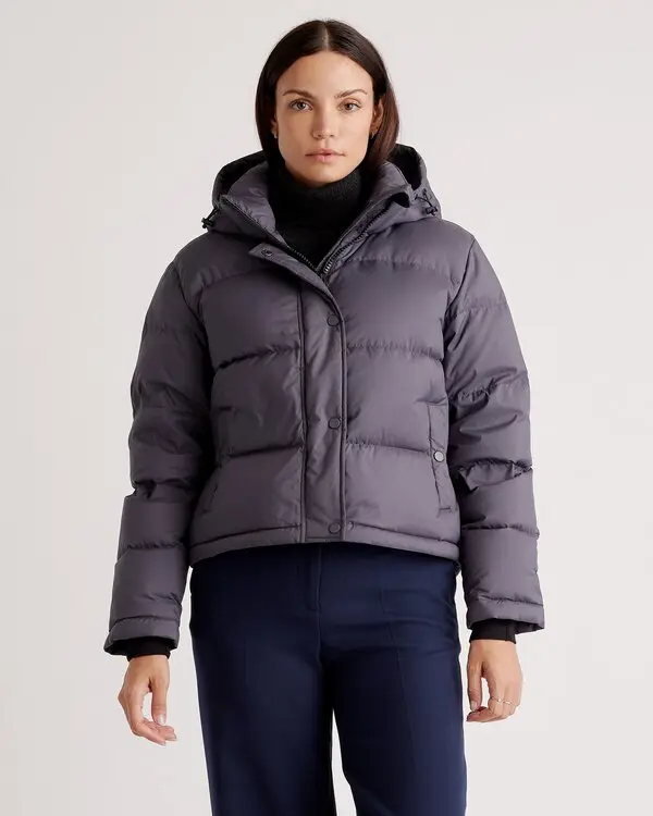 Quince Cropped Puffer Jacket - Carbon Grey