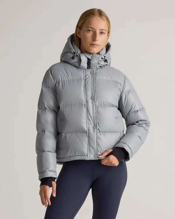 Quince Cropped Puffer Jacket - Feather Grey
