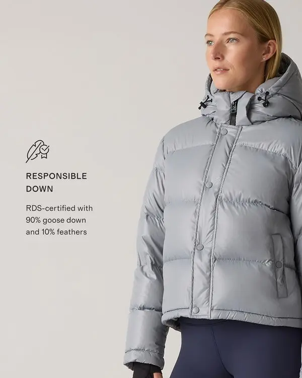 Quince Cropped Puffer Jacket - Feather Grey